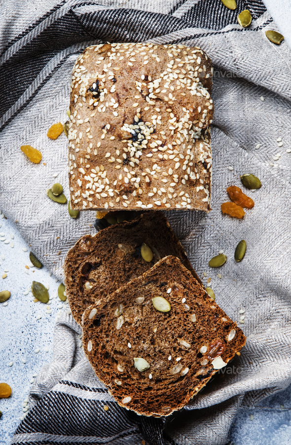 Whole wheat organic rye bread Stock Photo by 5PH | PhotoDune