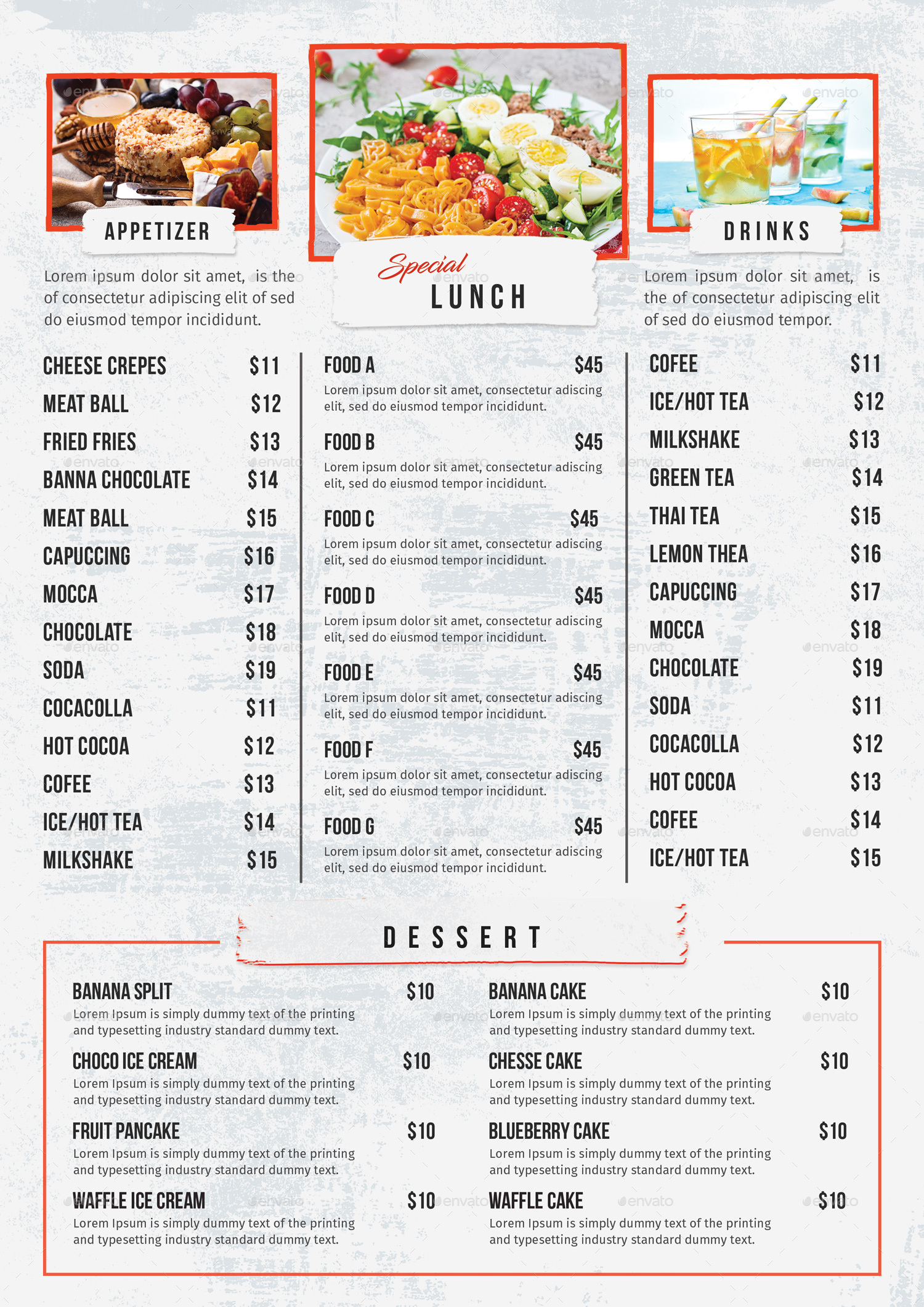 Restaurant Food Menu, Print Templates | GraphicRiver