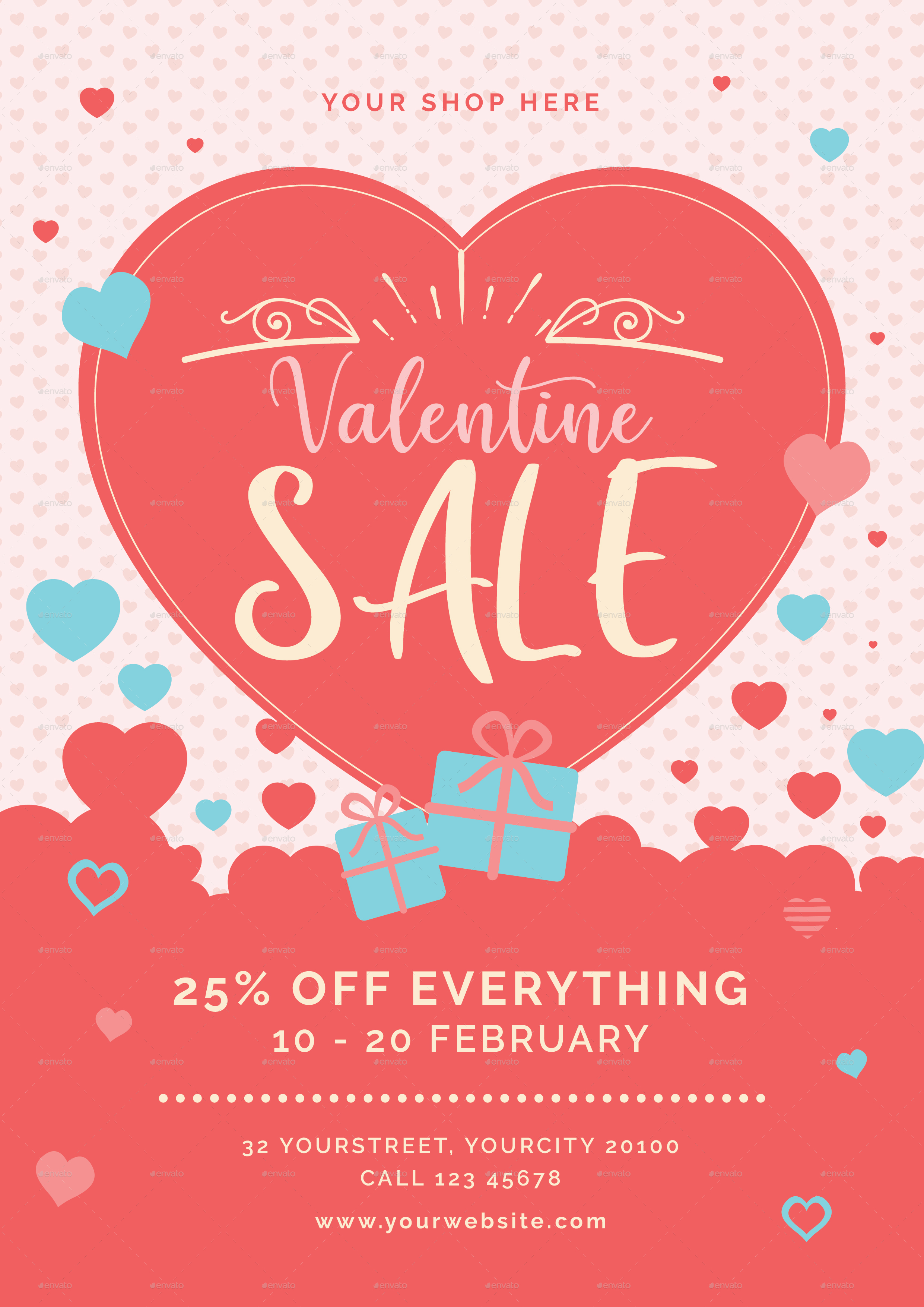 Valentines Sale Flyer, Print Templates | GraphicRiver