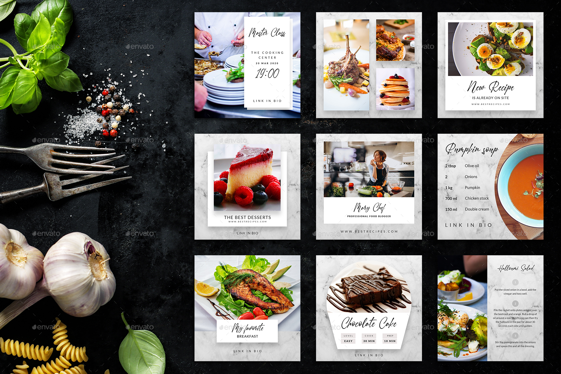Food Blogger - Instagram Posts, Web Elements | GraphicRiver