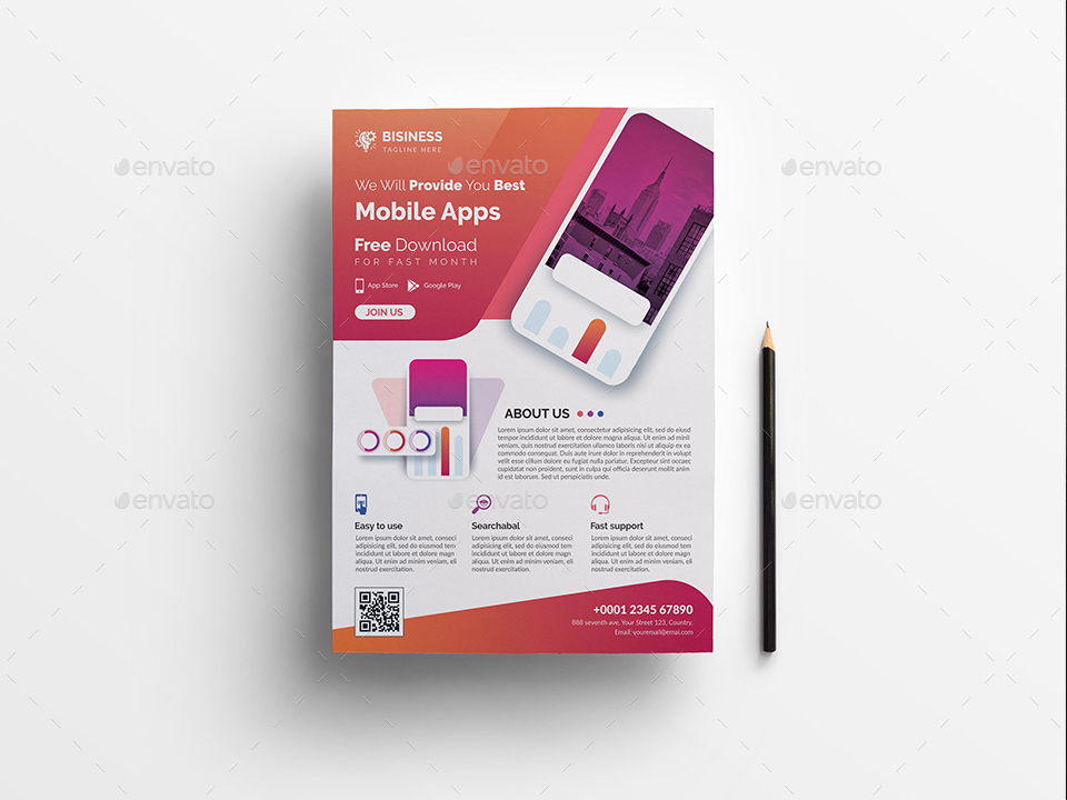 Mobile App Flyer, Print Templates | GraphicRiver