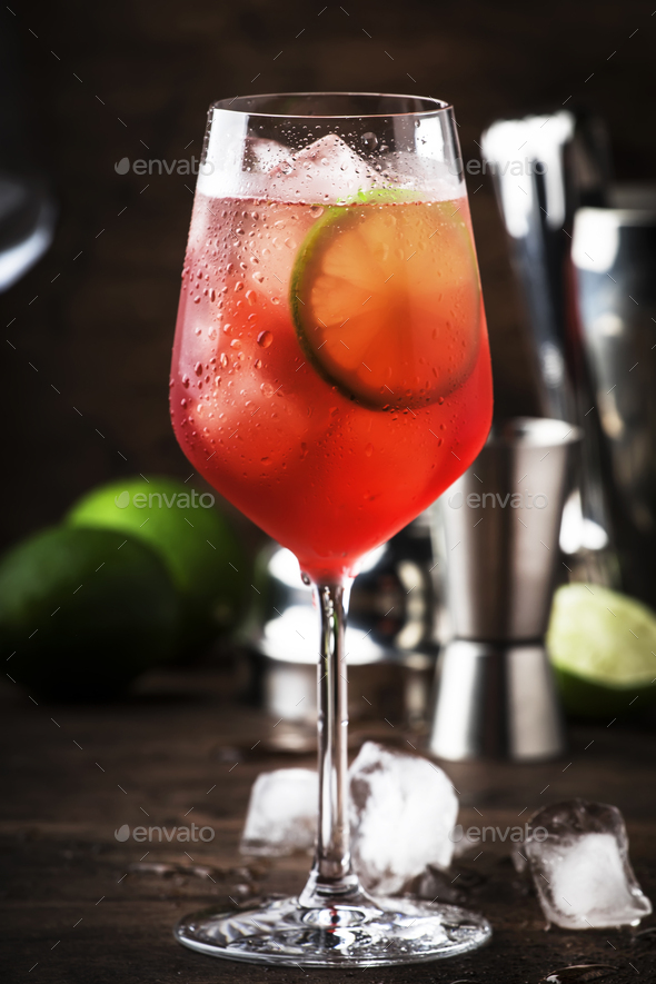 Campari tonic alcoholic cocktail Stock Photo by Olga_Kochina | PhotoDune