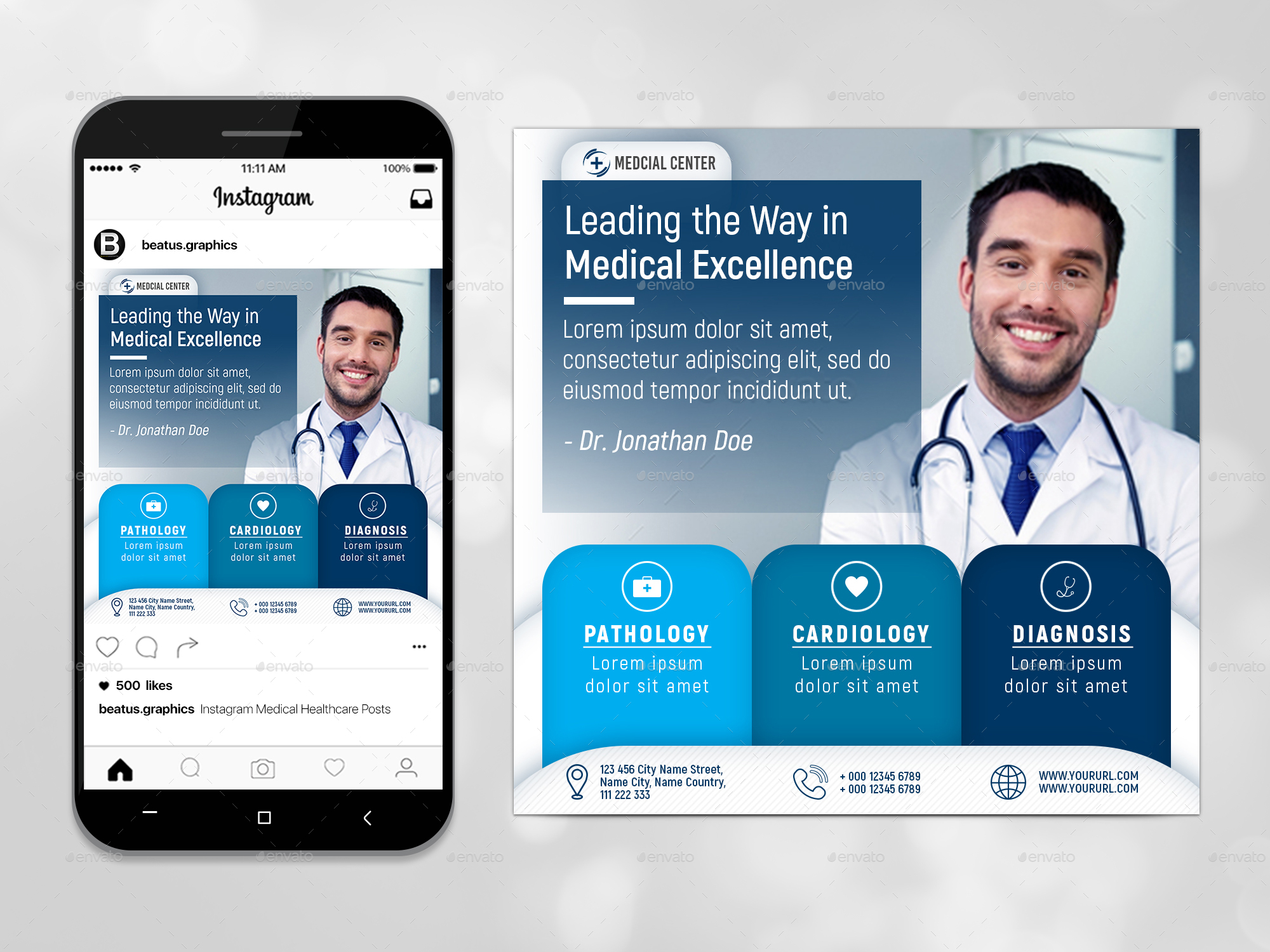 Instagram Medical Healthcare Posts by BeatusGraphics | GraphicRiver
