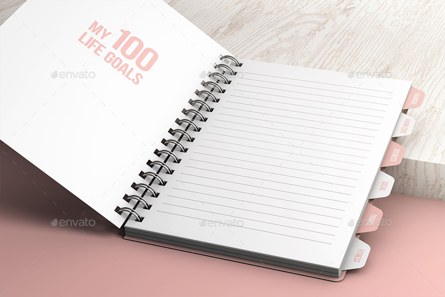Spiral Notebook With Tabs Mockup, Graphics | GraphicRiver