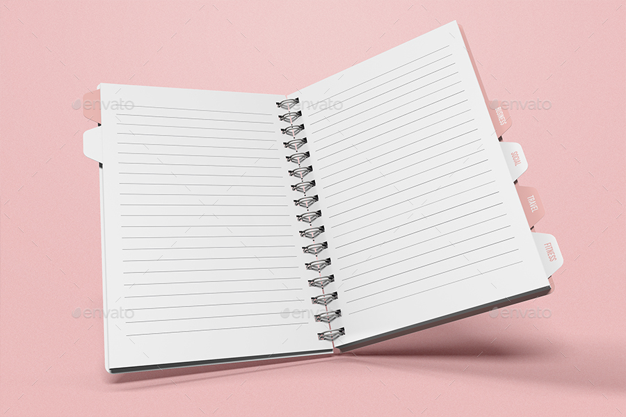 Spiral Notebook With Tabs Mockup, Graphics | GraphicRiver