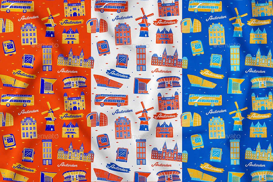 Amsterdam Seamless Pattern, Graphics | GraphicRiver