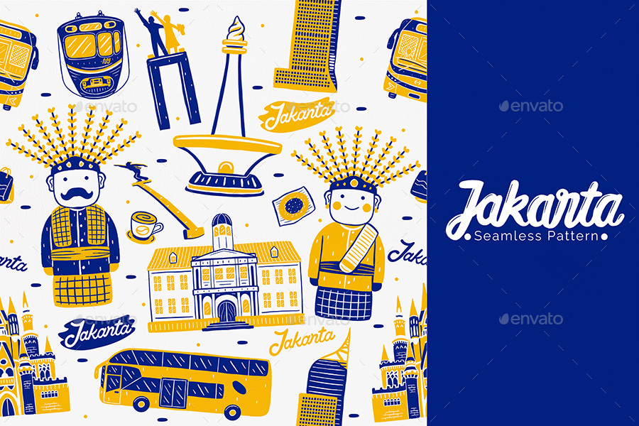 Jakarta Seamless Pattern, Graphics | GraphicRiver