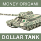 Dollar Tank. Money Origami. Tank made from American One dollar bill ...