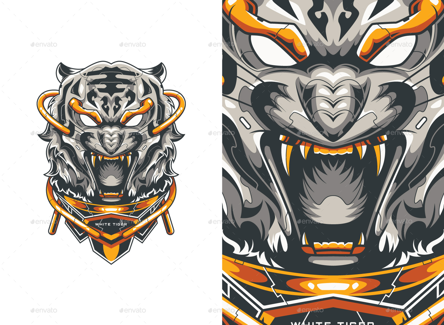 White Tiger T-Shirt Design, T-Shirts | GraphicRiver