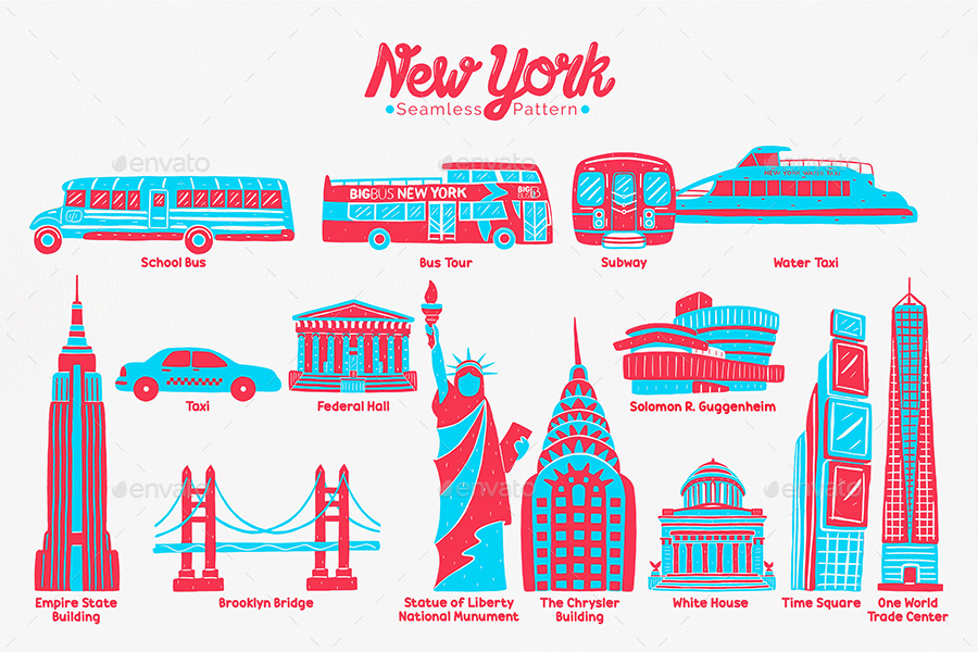 New York Seamless Pattern, Graphics | GraphicRiver