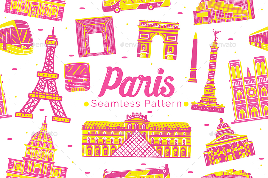 Paris Seamless Pattern, Graphics | GraphicRiver