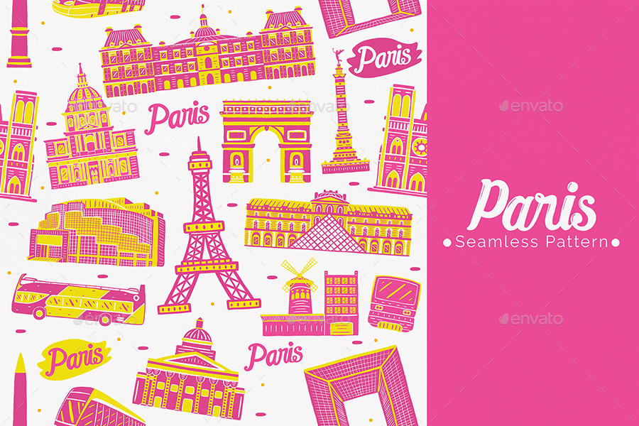 Paris Seamless Pattern, Graphics | GraphicRiver
