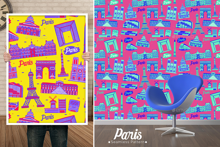 Paris Seamless Pattern, Graphics | GraphicRiver
