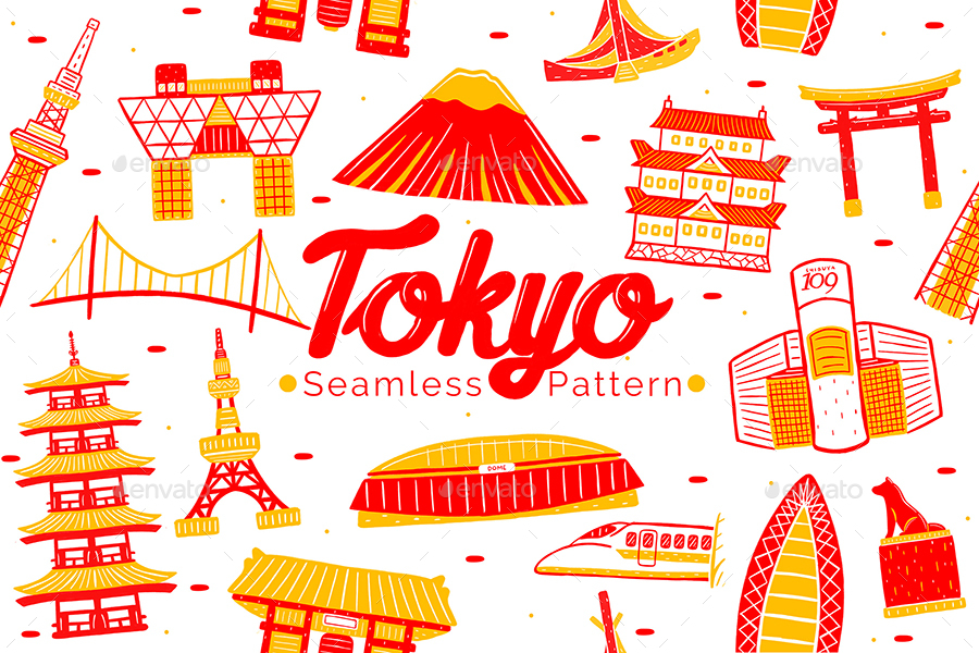 Tokyo Seamless Pattern, Graphics | GraphicRiver