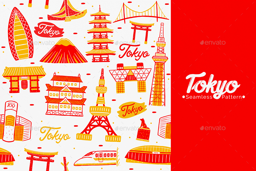Tokyo Seamless Pattern, Graphics | GraphicRiver