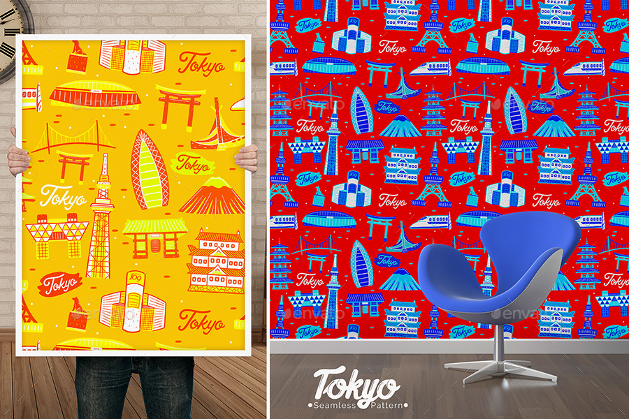 Tokyo Seamless Pattern, Graphics | GraphicRiver