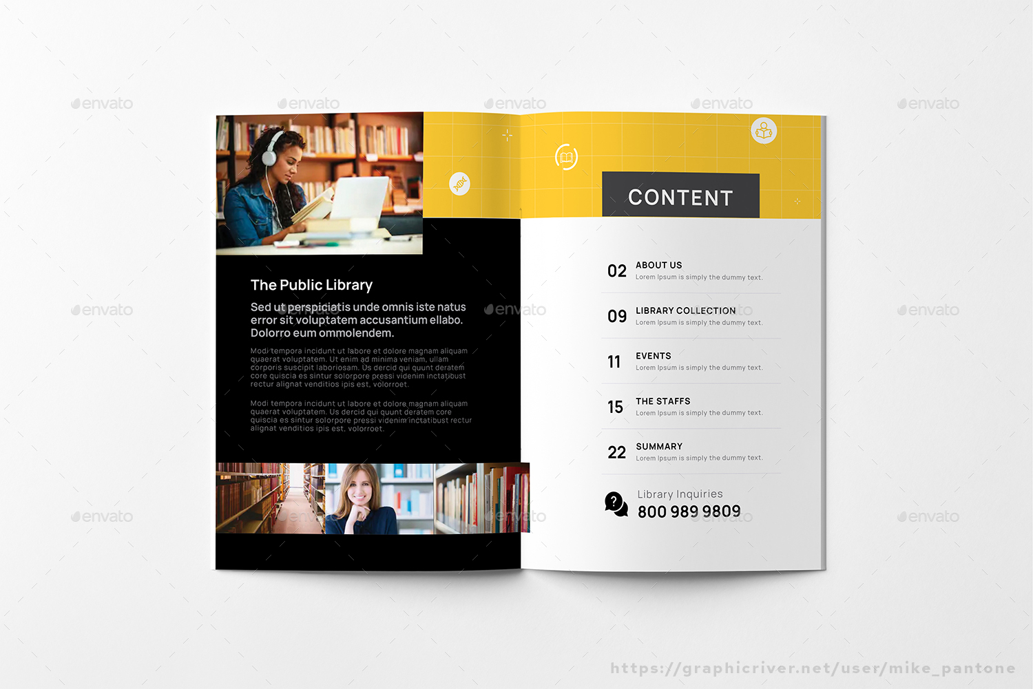 Public Library Booklet Brochure, Print Templates | GraphicRiver