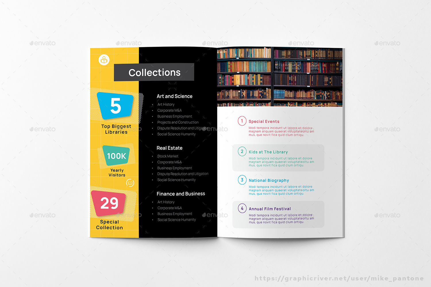 Public Library Booklet Brochure, Print Templates | GraphicRiver