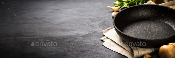 Food cooking background on black table Stock Photo by Nadianb | PhotoDune