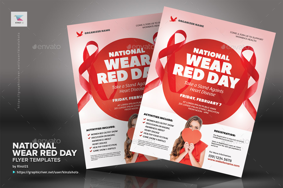National Wear Red Day Flyer Templates, Print Templates | GraphicRiver
