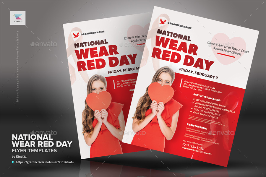 National Wear Red Day Flyer Templates, Print Templates | GraphicRiver