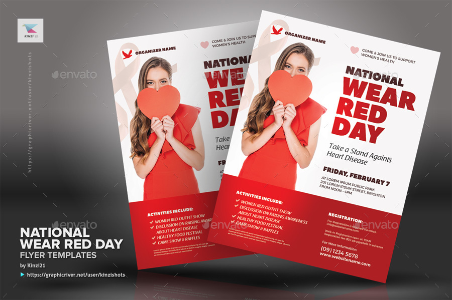 National Wear Red Day Flyer Templates, Print Templates | GraphicRiver