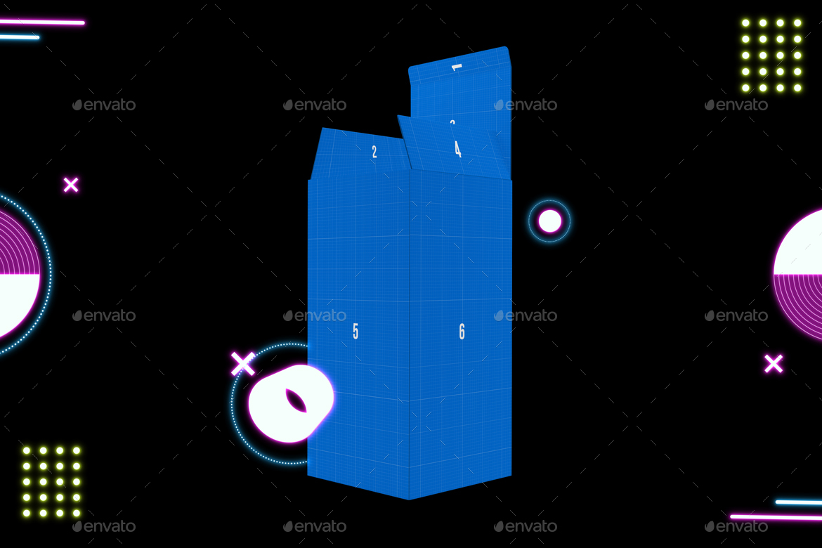 Neon Rectangle Box Mockup, Graphics | GraphicRiver