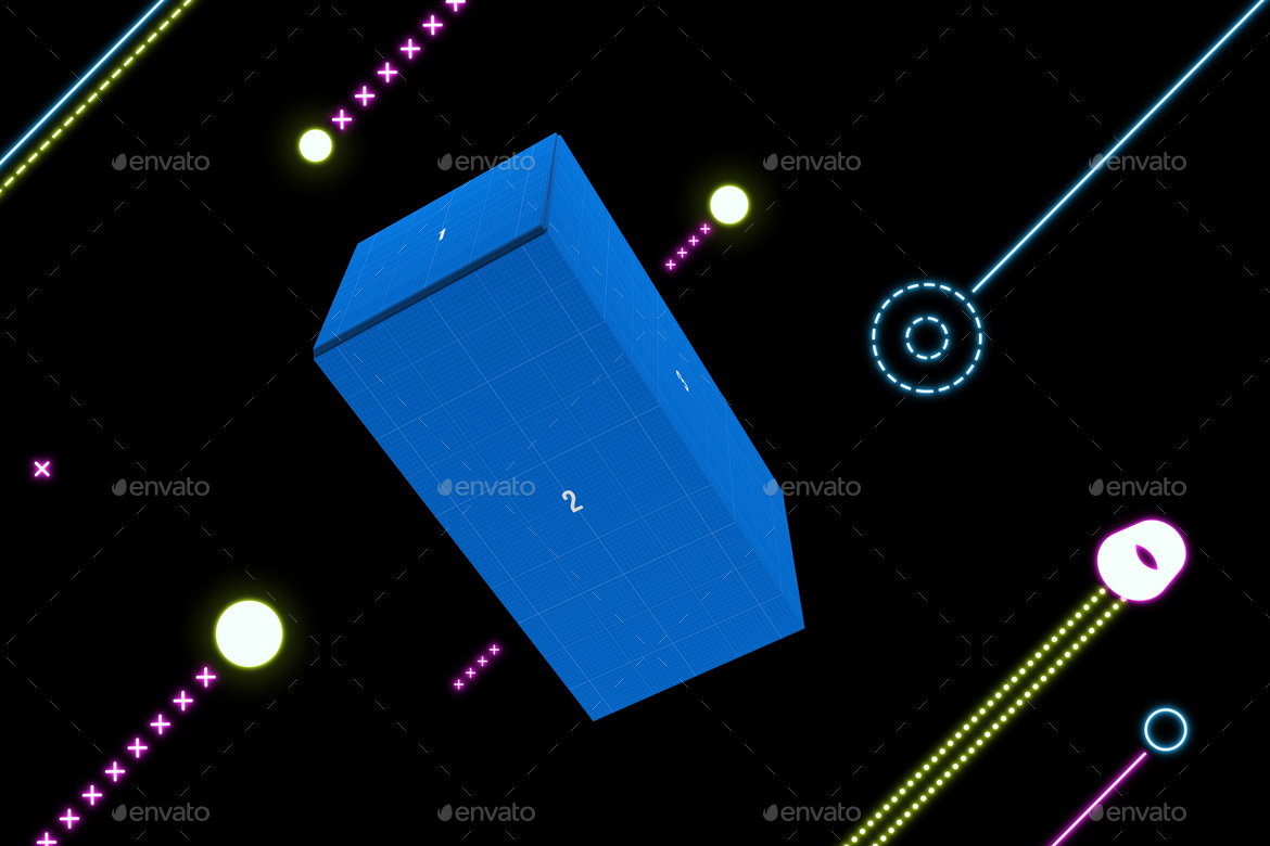 Neon Rectangle Box Mockup, Graphics | GraphicRiver