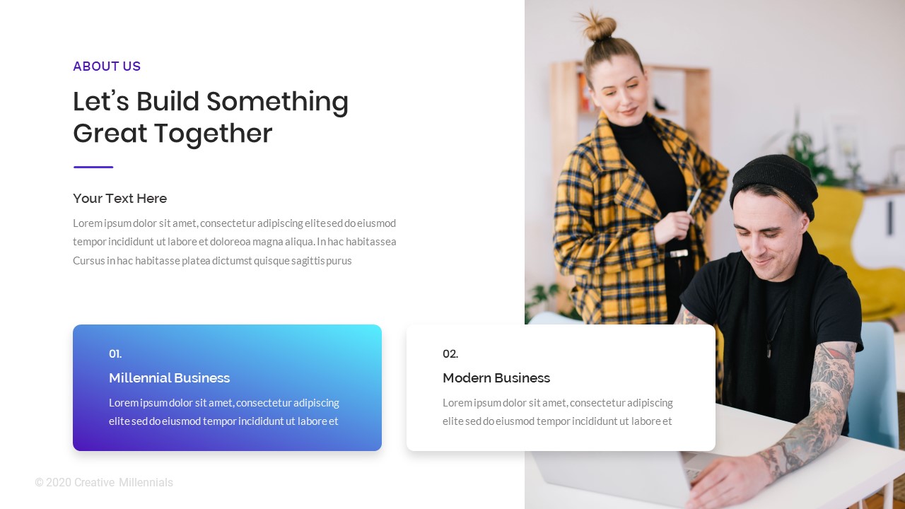 Millennials – Creative Business PowerPoint Template, Presentation Templates