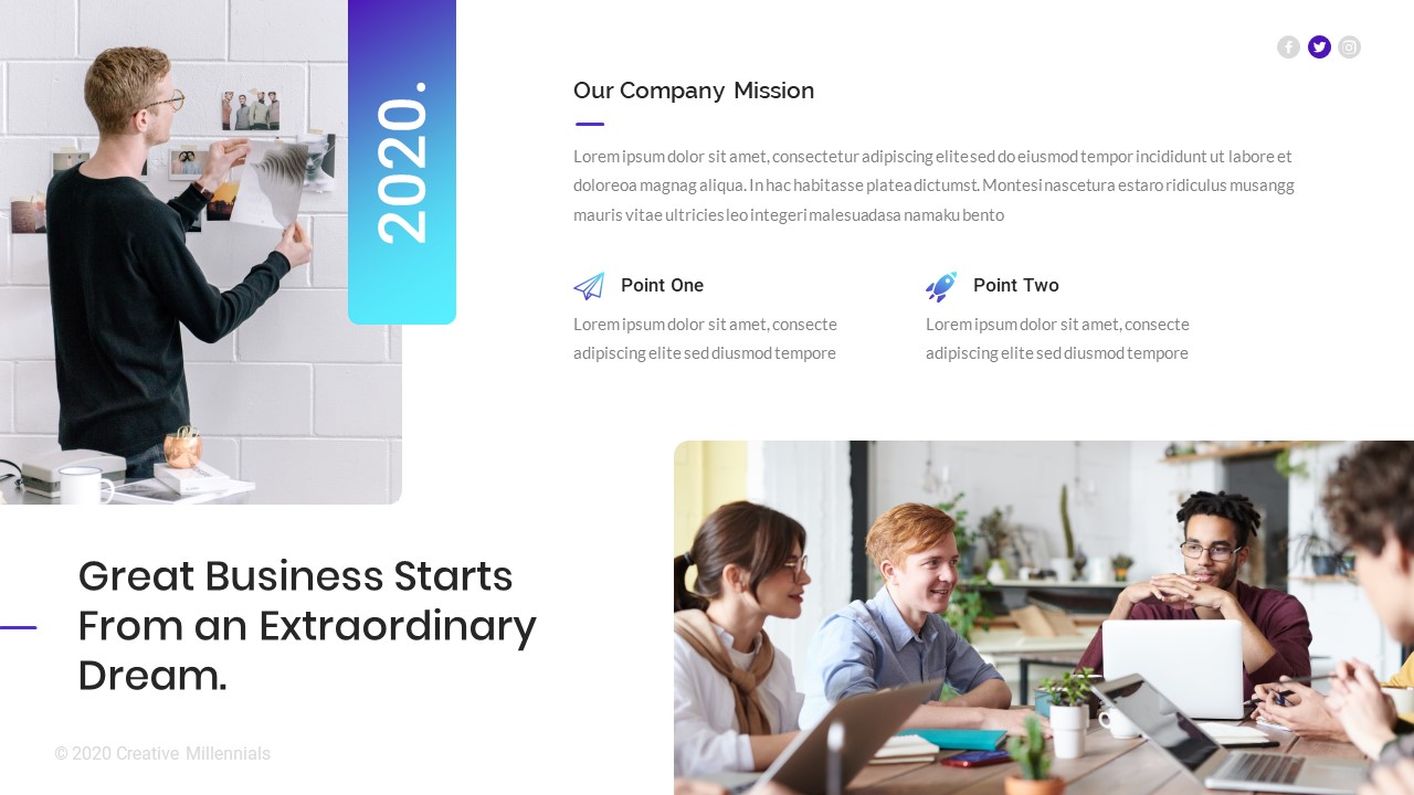 Millennials – Creative Business PowerPoint Template, Presentation Templates