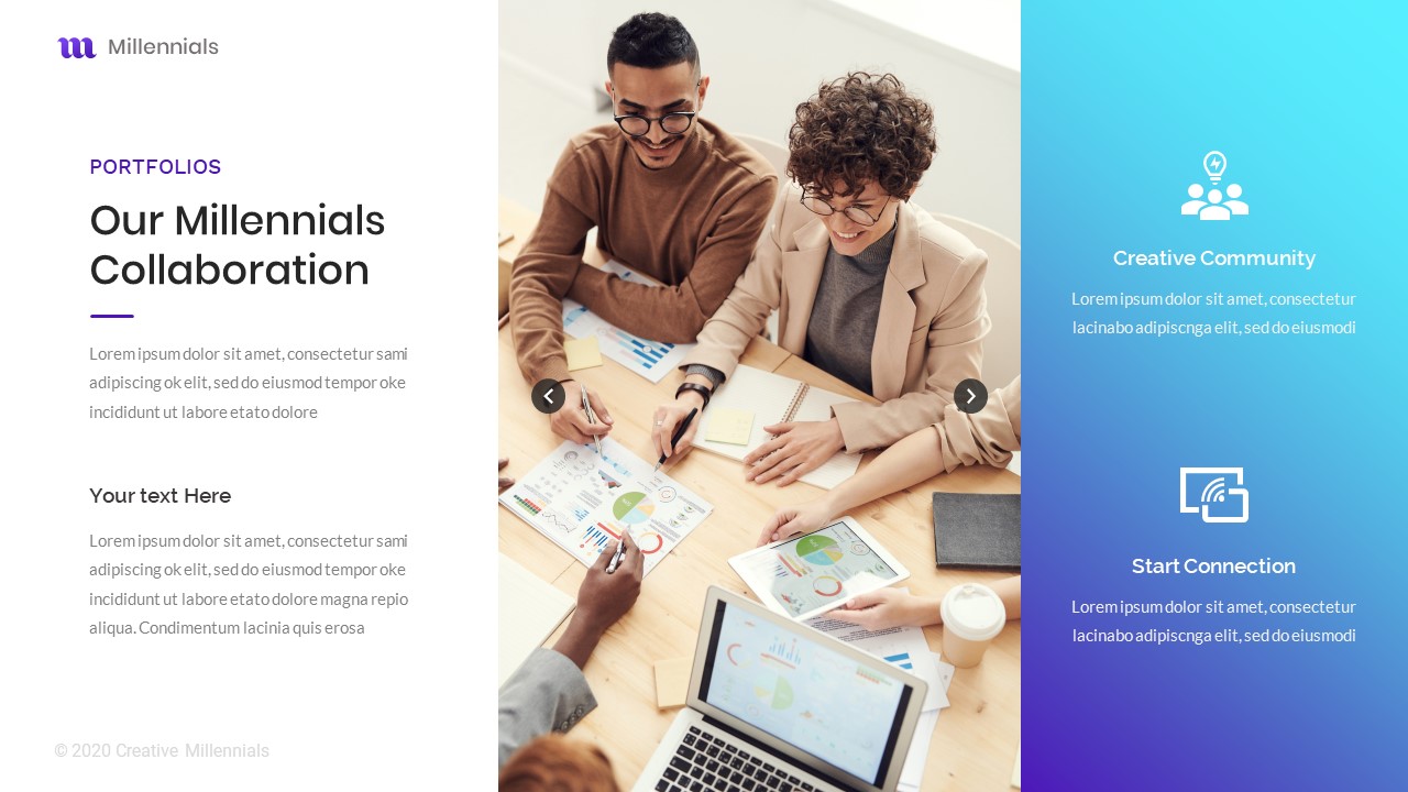 Millennials – Creative Business PowerPoint Template, Presentation Templates