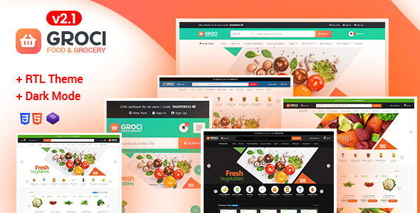 Groci - Organic Food & Grocery Market Template by askbootstrap | ThemeForest