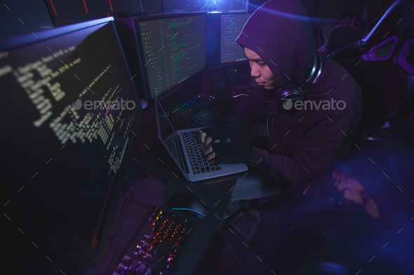 Coding Screens in Dark Stock Photo by seventyfourimages | PhotoDune