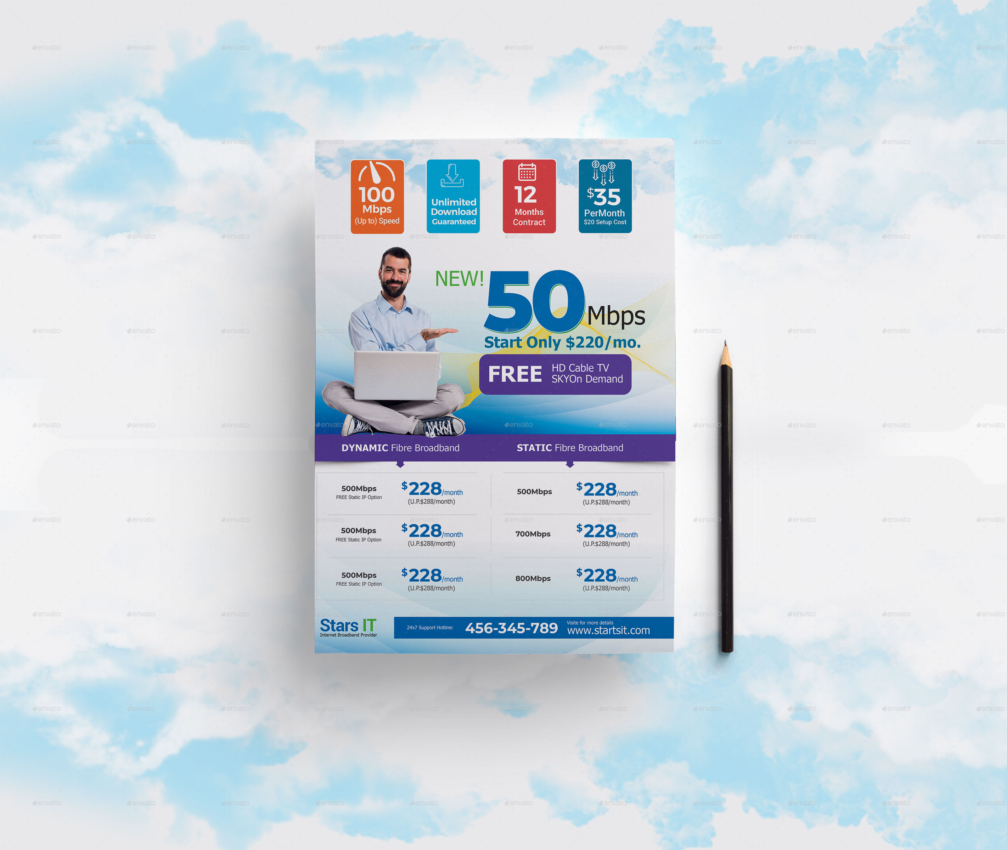 Internet Broadband Promotion Flyer, Print Templates | GraphicRiver