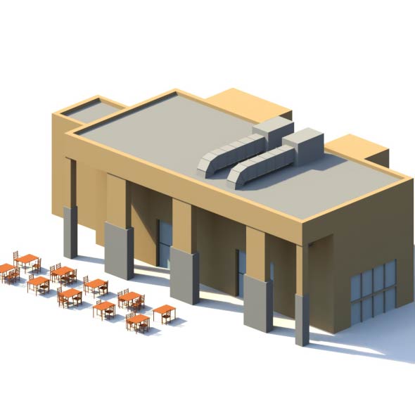 Low Poly Holiday Restaurant by berkerdag | 3DOcean