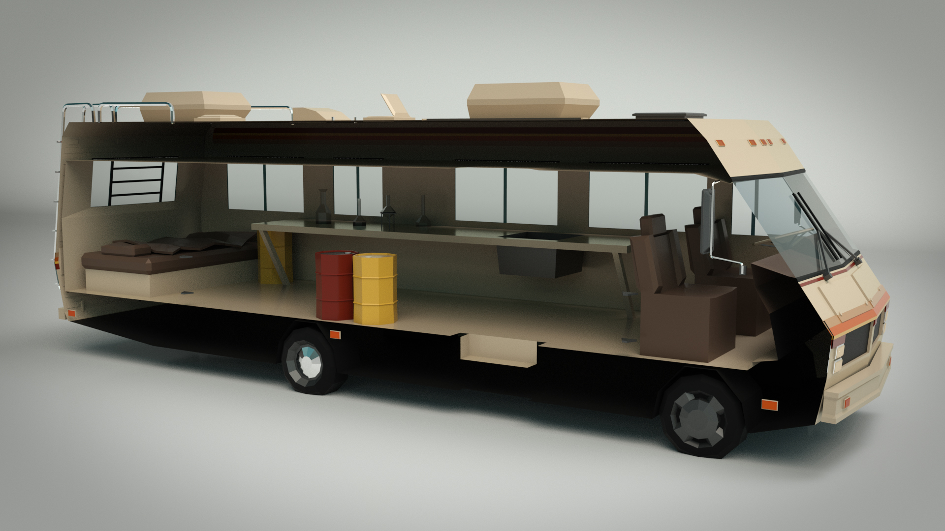 Low Poly Motorhome 02 by Linder-Media | 3DOcean