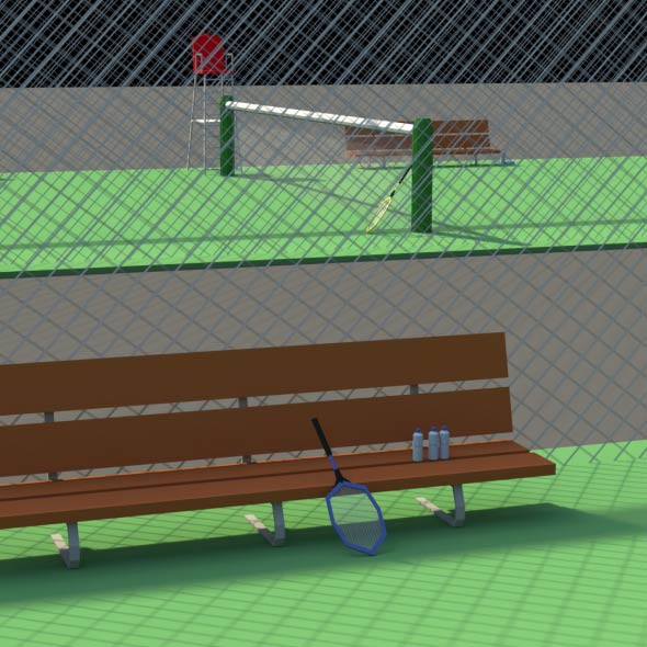 Low Poly Tennis Courts by berkerdag | 3DOcean
