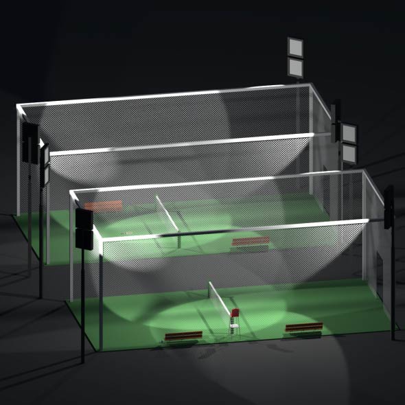 Low Poly Tennis Courts by berkerdag | 3DOcean