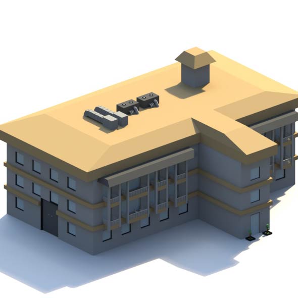 Low Poly Hotel Building by berkerdag | 3DOcean