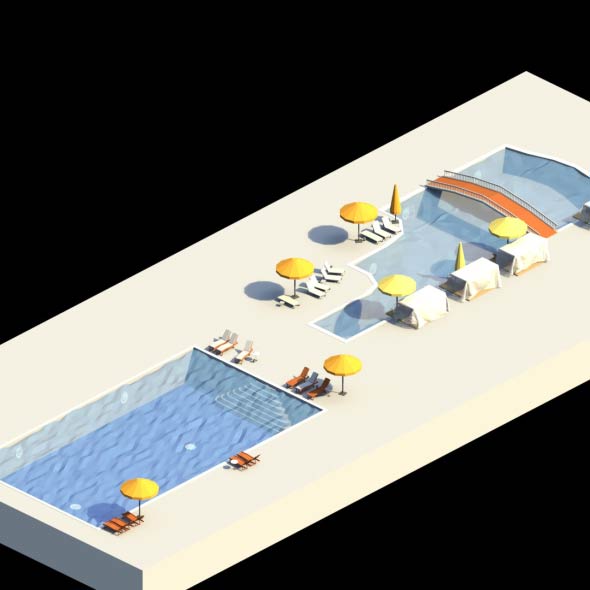 Low Poly Swimming Pools by berkerdag | 3DOcean