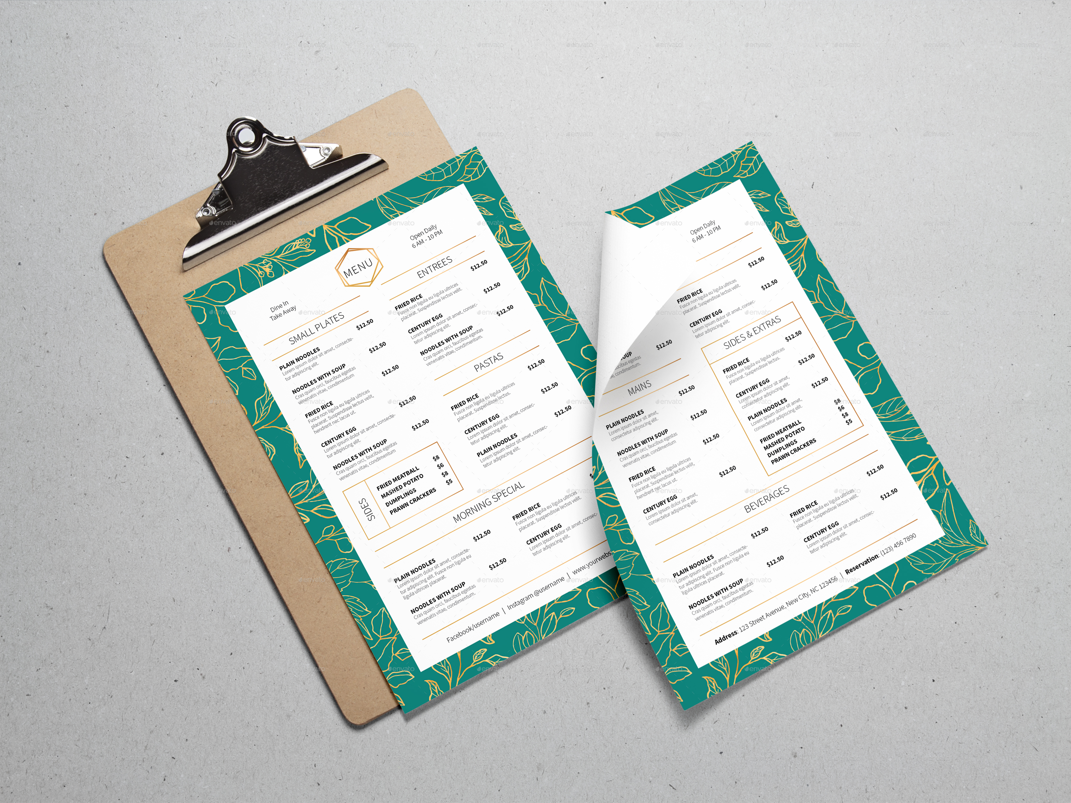 Golden Leaf - Menu Template, Print Templates | GraphicRiver