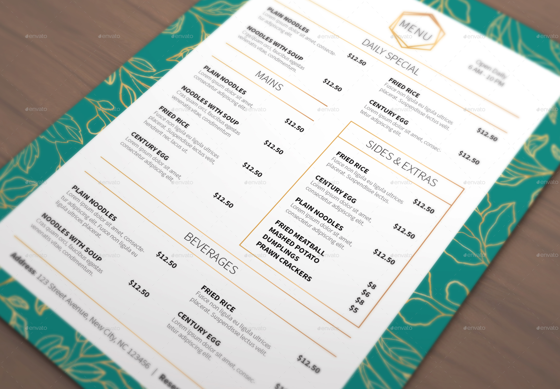 Golden Leaf - Menu Template, Print Templates | GraphicRiver