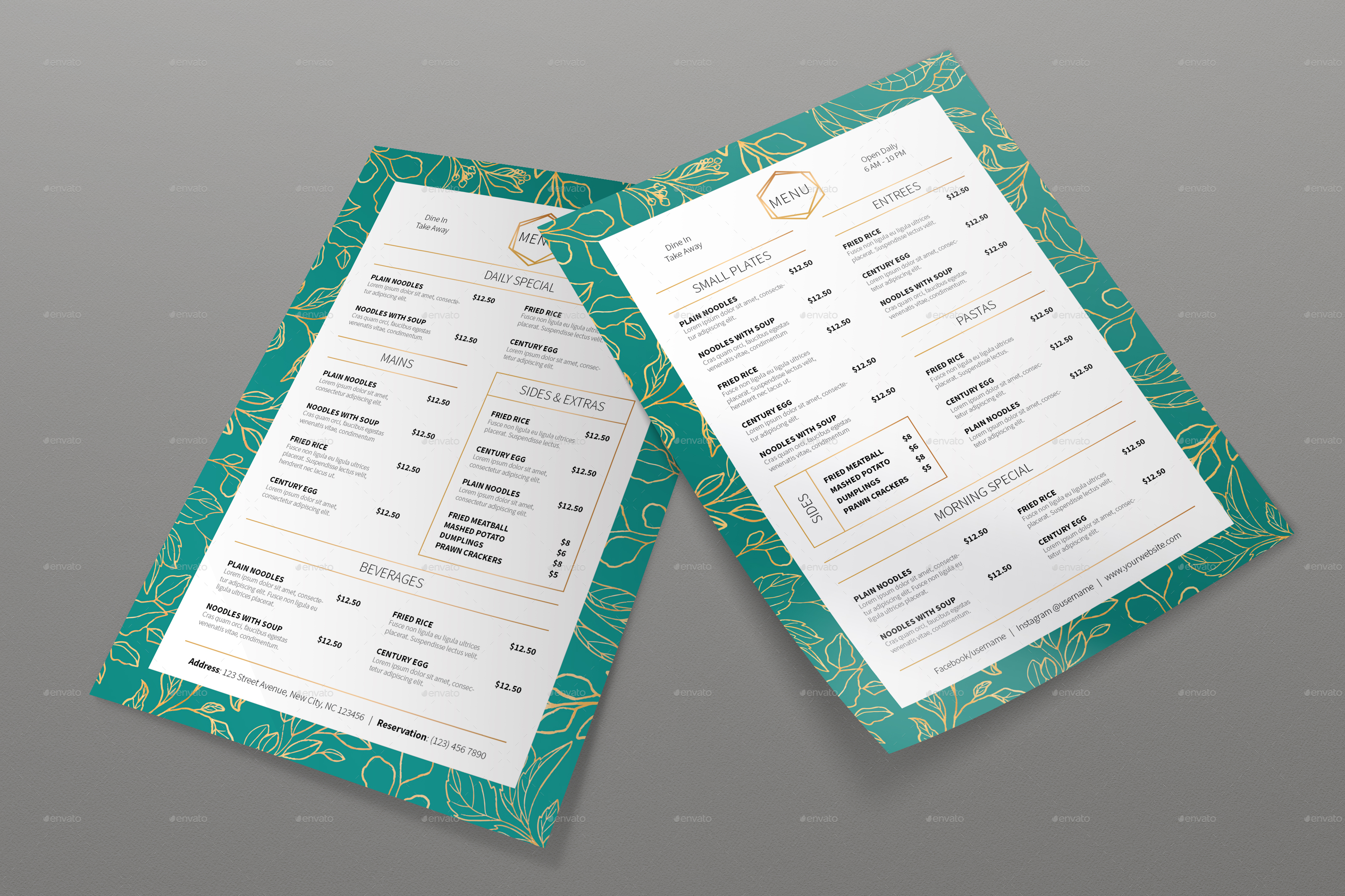 Golden Leaf - Menu Template, Print Templates | GraphicRiver