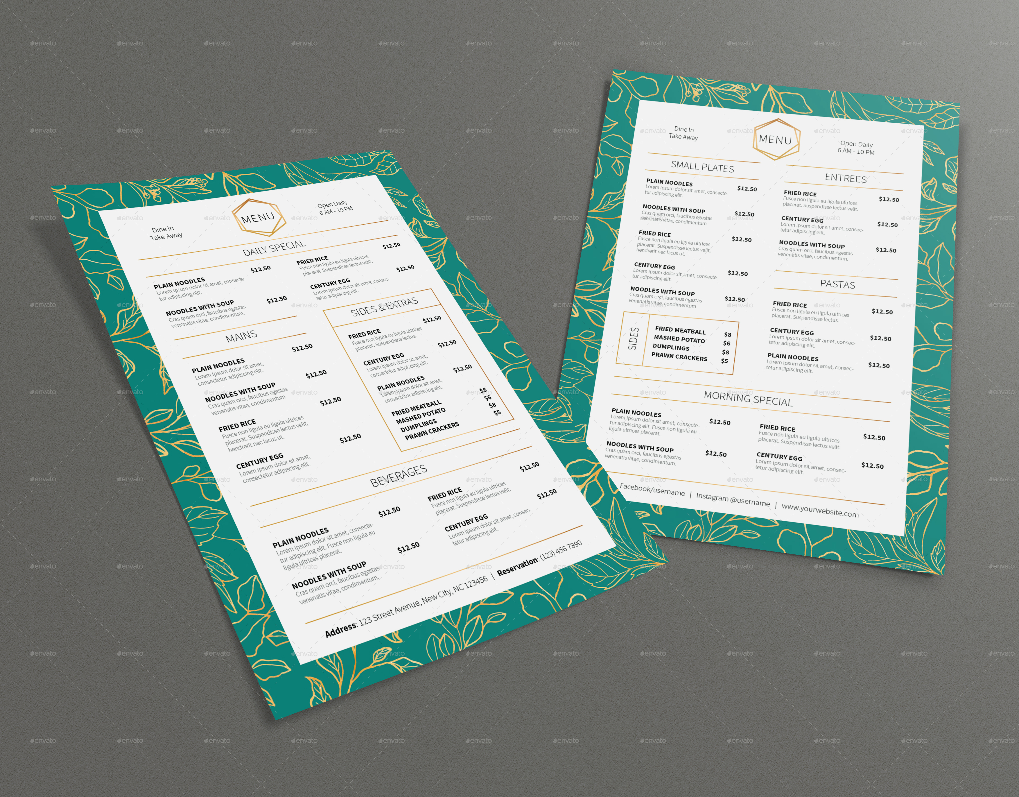 Golden Leaf - Menu Template, Print Templates | GraphicRiver