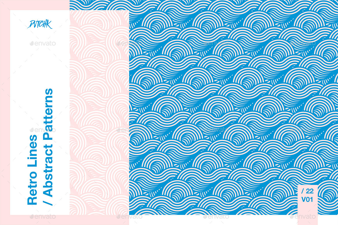 Retro Lines / Abstract Patterns / V01, Graphics | GraphicRiver