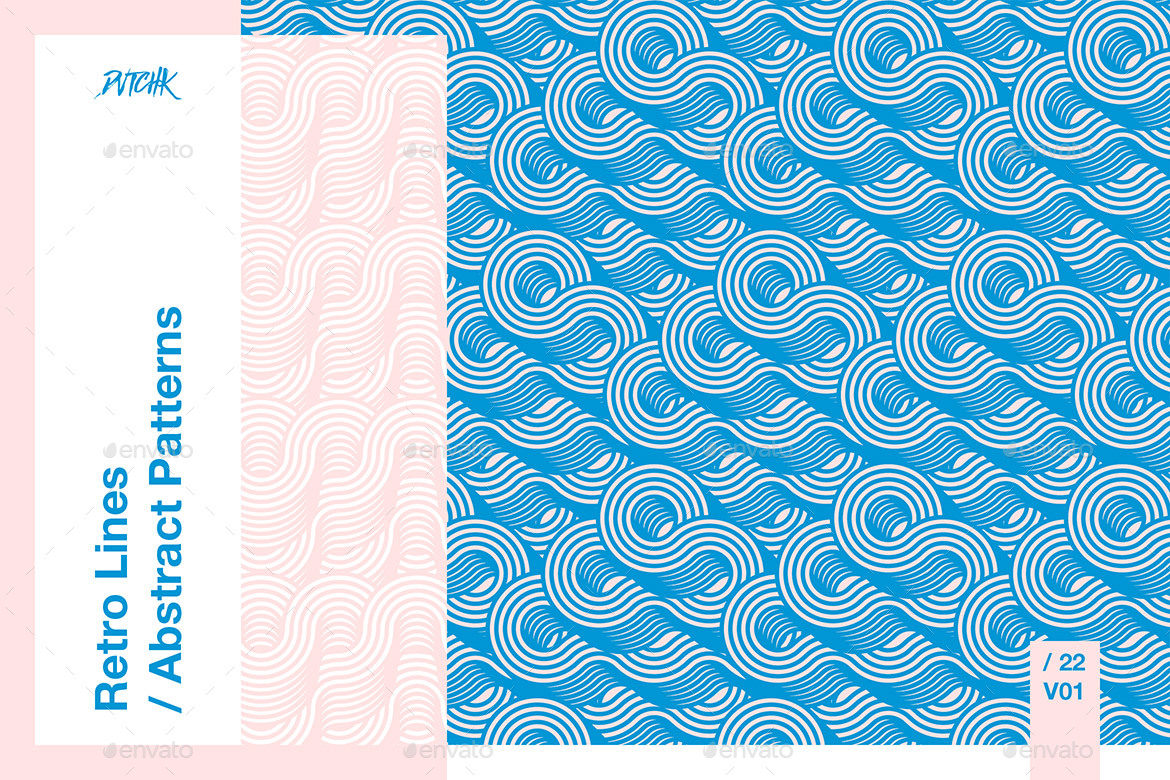 Retro Lines / Abstract Patterns / V01, Graphics | GraphicRiver