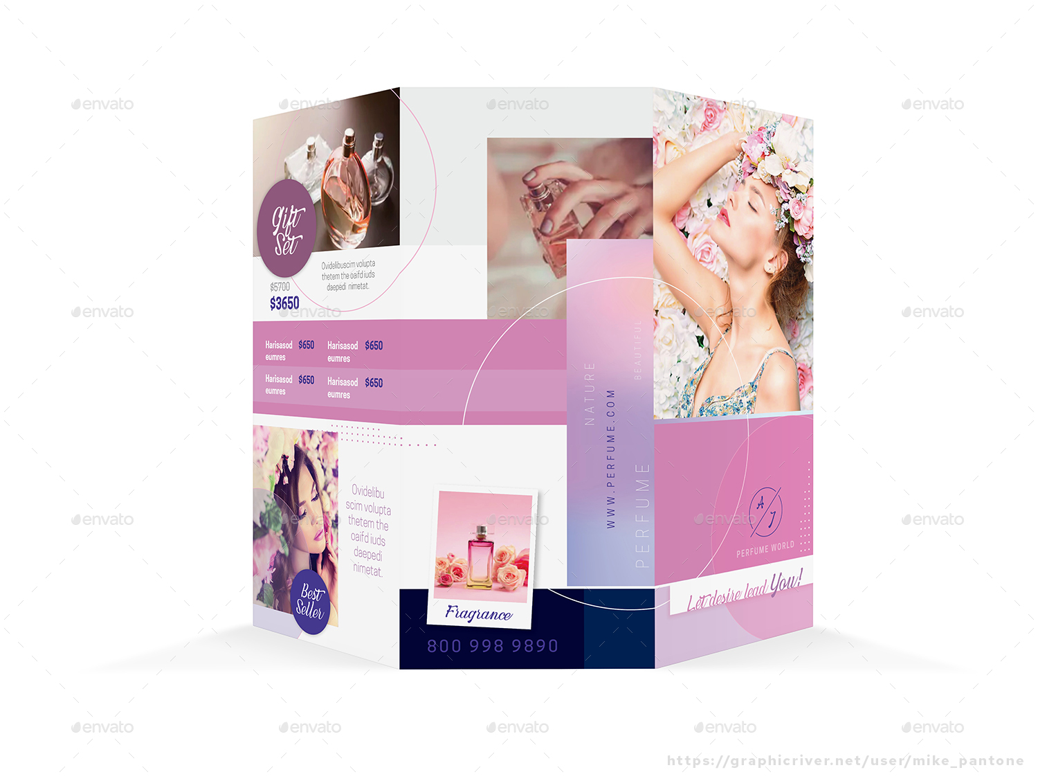 Perfume Store Trifold Brochure, Print Templates | GraphicRiver