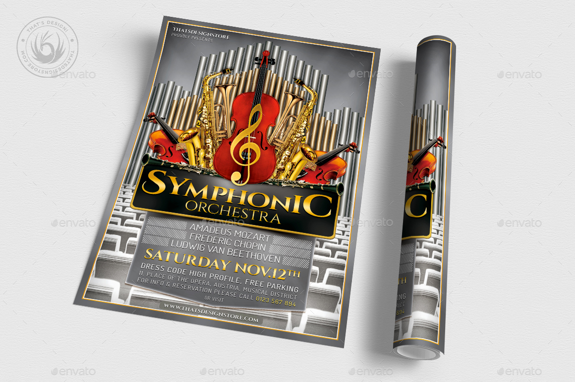 Symphonic Orchestra Flyer Template V1, Print Templates | GraphicRiver