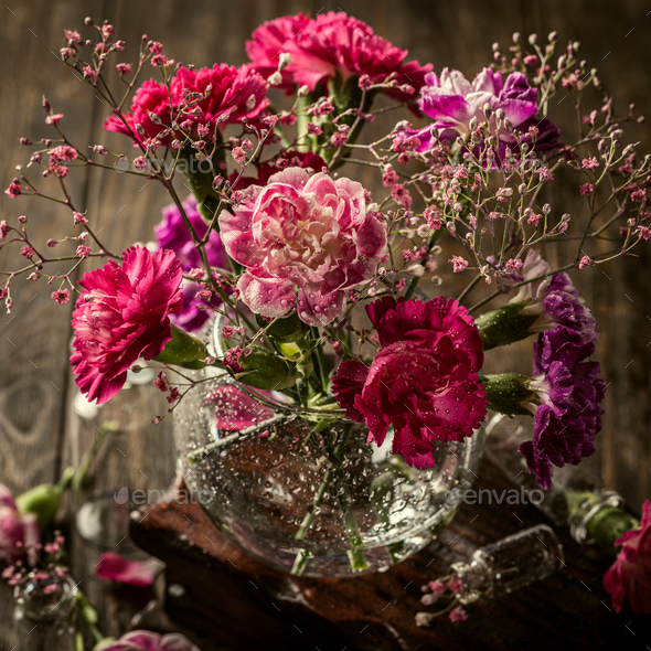 Bouquet of pink carnation Stock Photo by Merinka | PhotoDune