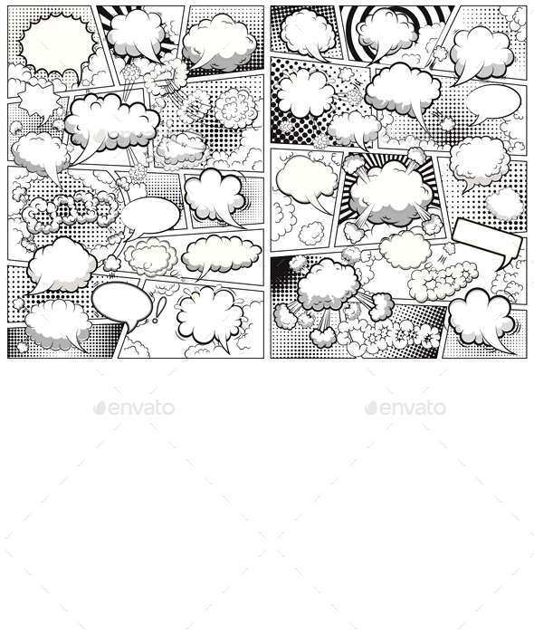 Comic Book Black and White Page, Vectors | GraphicRiver